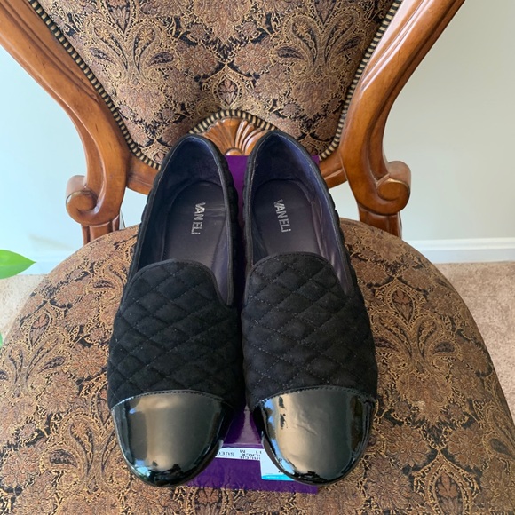 Vaneli | Shoes | Vaneli Black Suede Quilted Flat | Poshmark